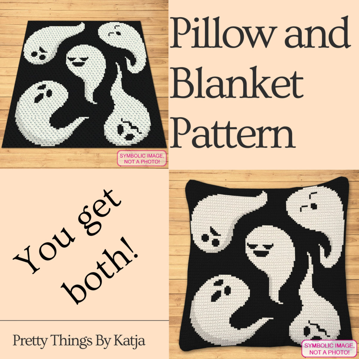 Crochet Ghosts, Halloween Crochet Blanket Pattern, Halloween Pillow ...